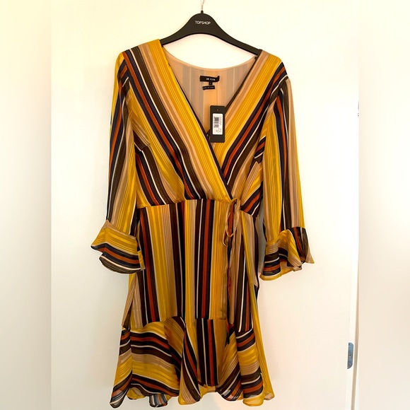 Miss Me | Dresses | Multi Colored Wrap Dress Never Worn | Poshmark